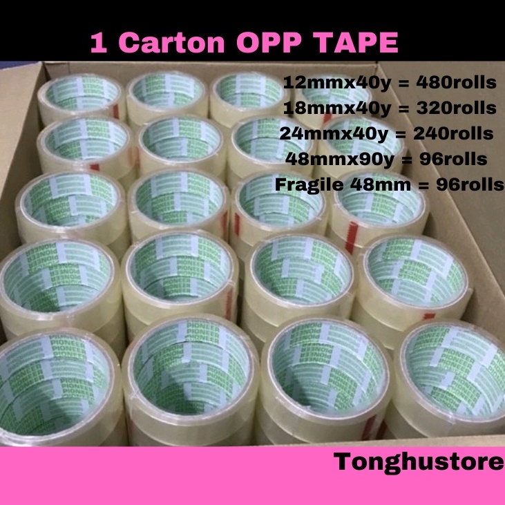 🔥🔥1 Carton OPP Tape 12mm / 18mm / 24mm / 48mm / Fragile Tape | Shopee ...
