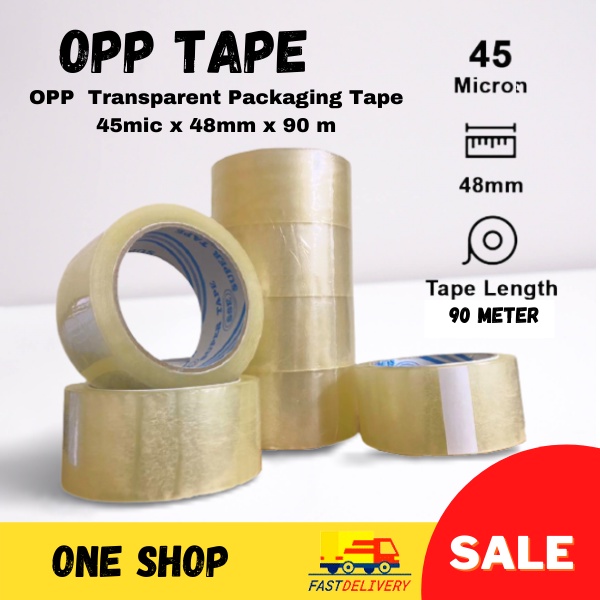 💥READY STOCK💥90 Yards OPP Transparent Packaging Tape 48mm x 90M ...