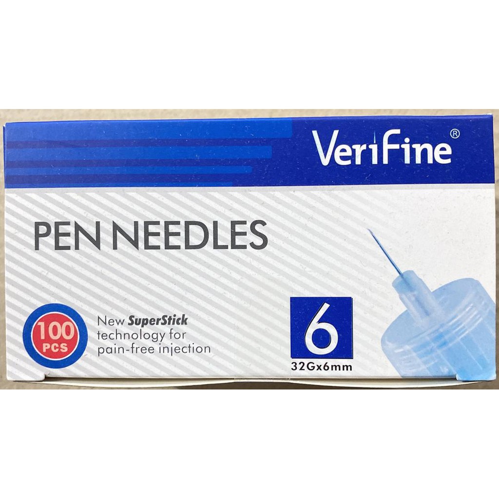VERIFINE INSULIN PEN NEEDLES 100'S/BOX 4MM/5MM/6MM (Novofine/Bd Ultra ...