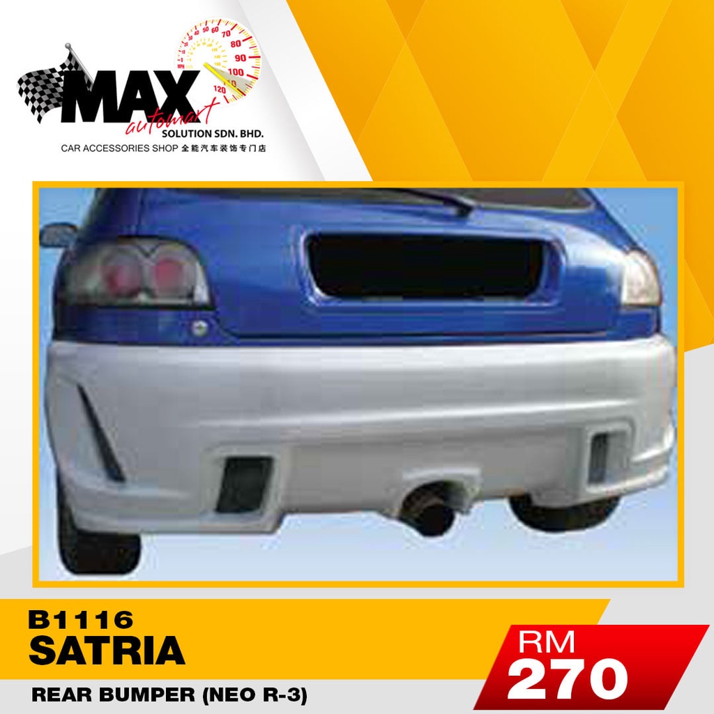 B1116 PROTON SATRIA REAR BUMPER NEO R3 BODYKIT FIBREGLASS | Shopee Malaysia