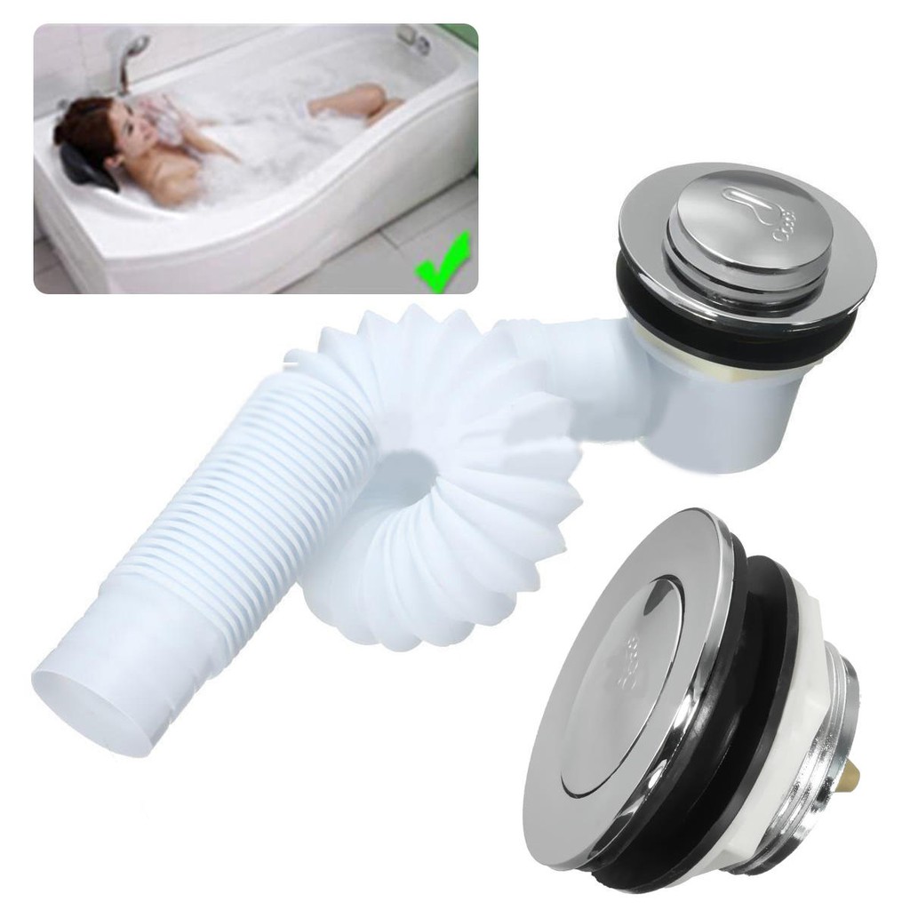 Brass Bath Tub Overflow Pop Up Plug Tube Bathtub Waste Drain Stopper ...