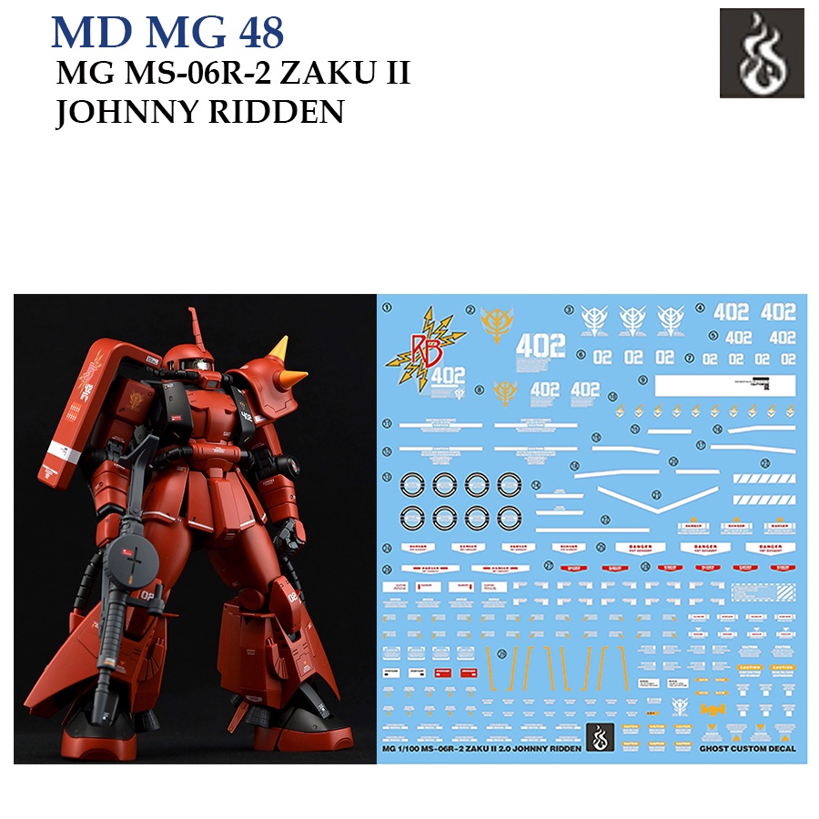 [ COPY GHOST] MG48 MG 1/100 MS-06R-2 ZAKU II JOHNNY RIDDEN GUNDAM WATER ...