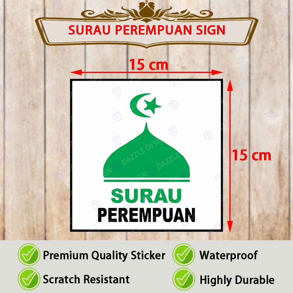 ️[ SURAU PEREMPUAN ] 10X10CM SIGNS STICKER / PELEKAT STICKER / SIGNAGE ...