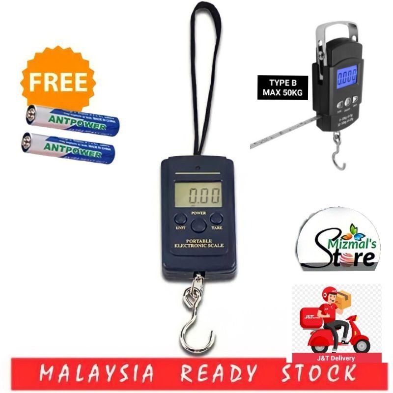 Portable 40kg/10g Electronic Pocket Scale Luggage Fishing Weight ...