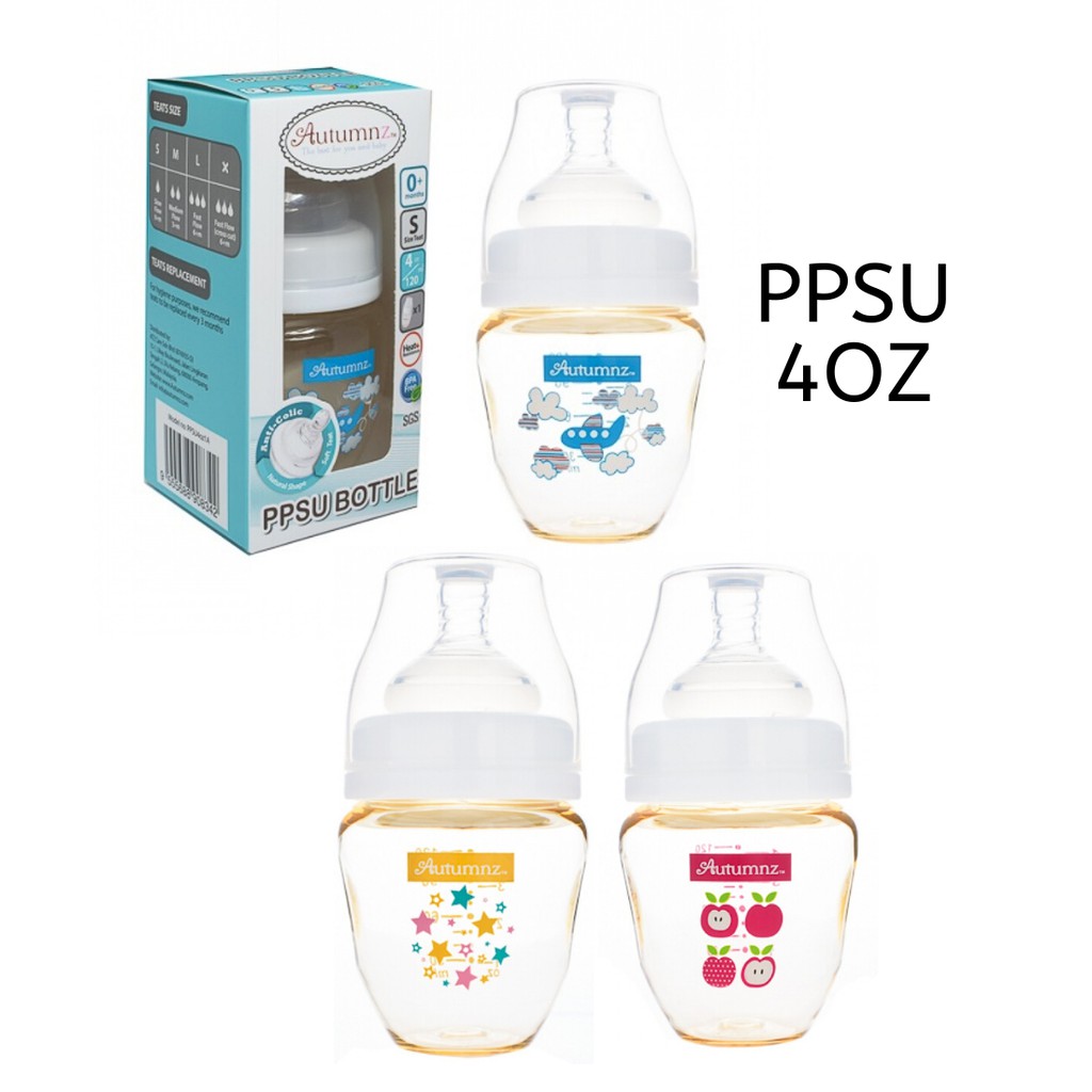 Autumnz - ( 4oz ) PPSU Wide Neck Feeding Bottle 120ml (Single) | Shopee Malaysia