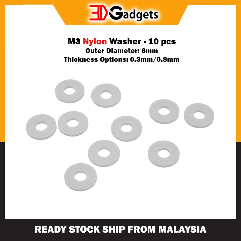 M3 Nylon Washer - 10 pcs for 3D Printer | Shopee Malaysia