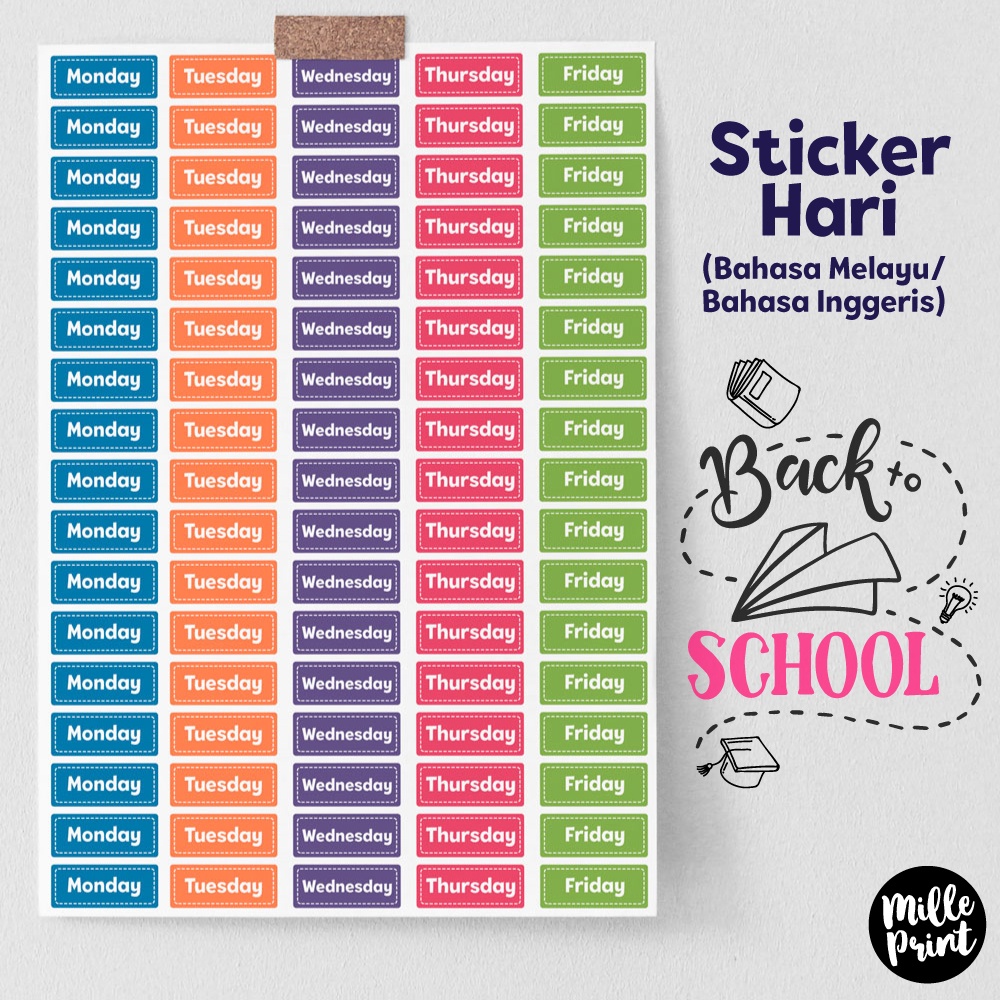Sticker Hari / Sticker Harian Sekolah | Shopee Malaysia