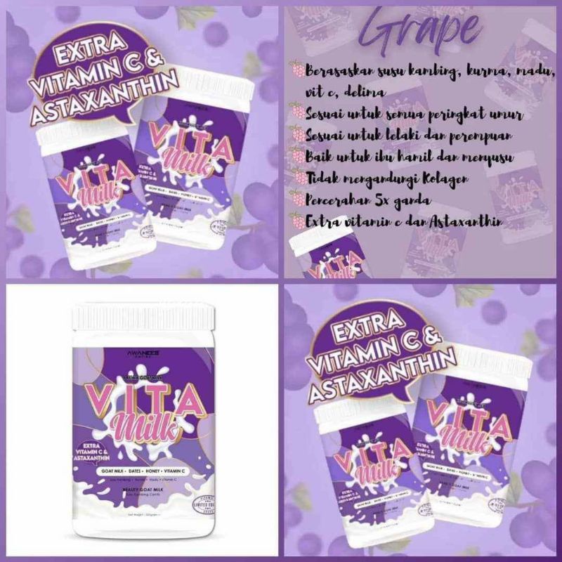 VITAMILK ANGGUR/VITAMILK PERISA ANGGUR/VITAMILK GRAPE FLAVOUR BY ...