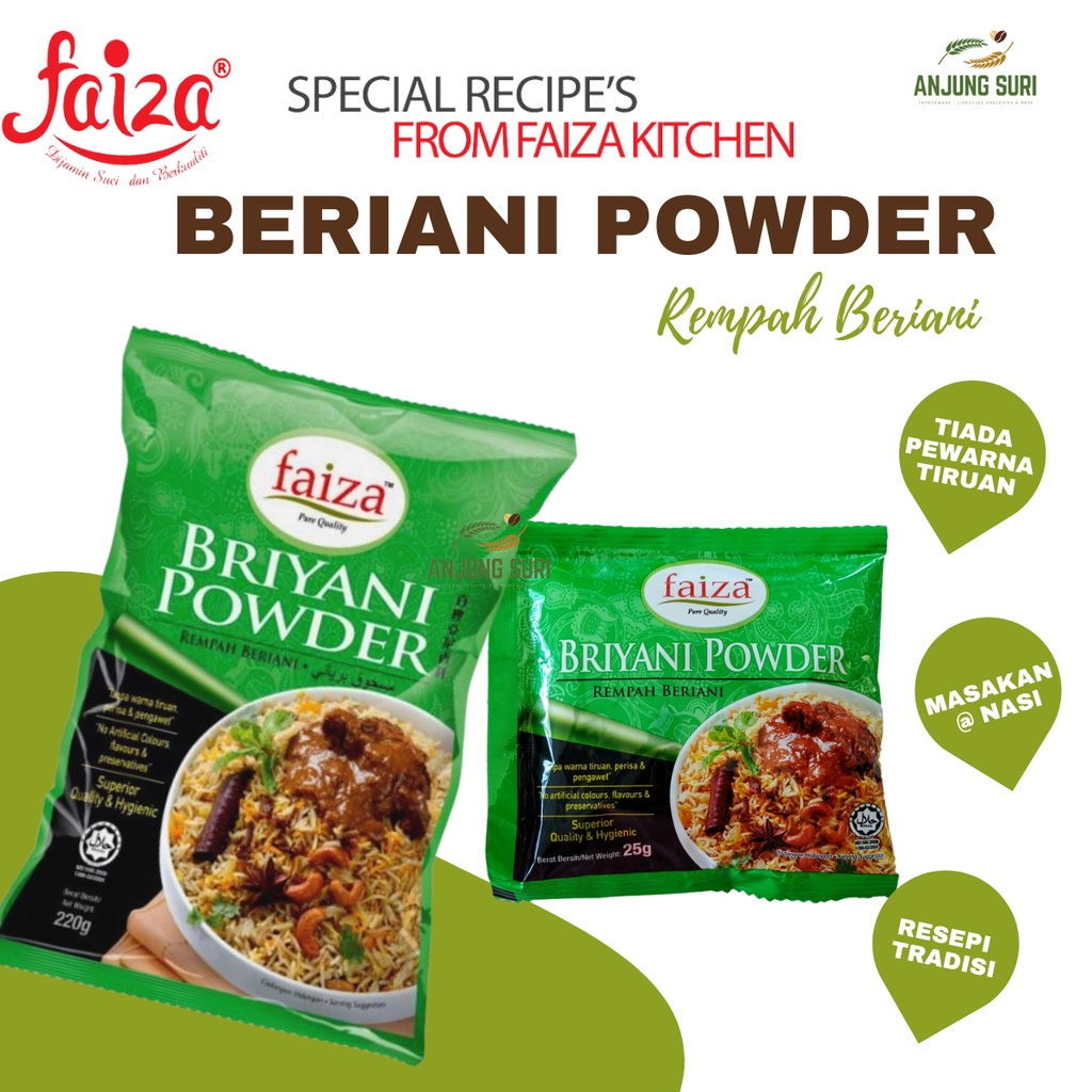 Rempah Beriyani Faiza Beriani Powder Serbuk Perencah Masakan Nasi ...