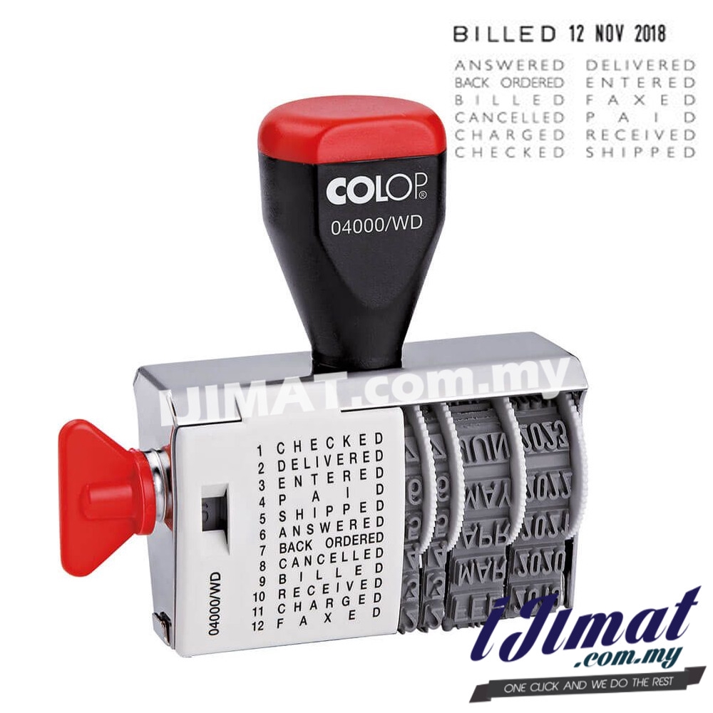COLOP 04000/WD 04000WD Dial-a-Phrase Dater Stamp Date Chop Date Stamp S120/WD Chop Tarikh With ...