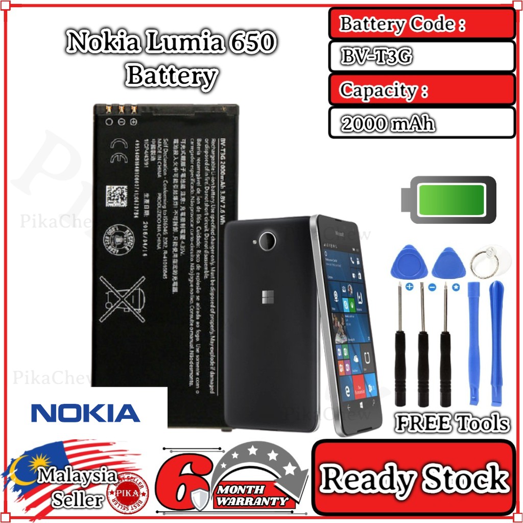 100% Original Nokia Lumia 650 Battery Bateri BV-T3G ( 2000mAh ...