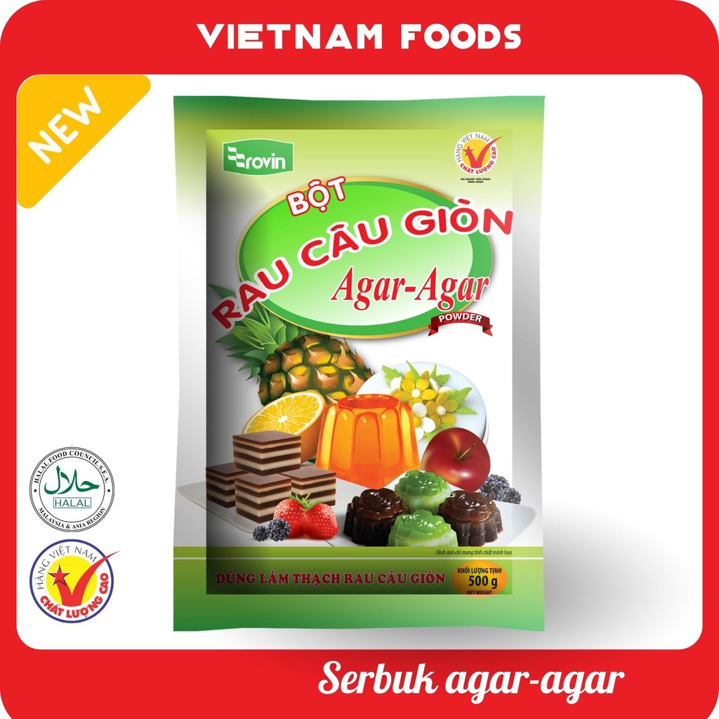 ROVIN Crispy Jelly Powder 500g - Serbuk agar-agar - 果冻粉 - Bot Rau Cau ...