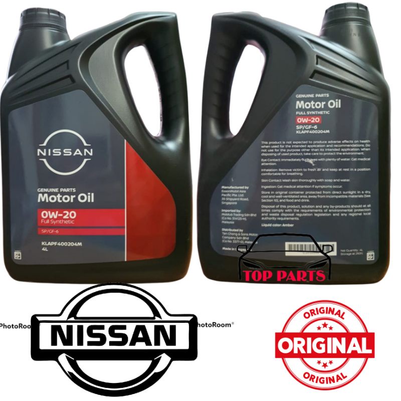 NISSAN ENGINE OIL 0W20 4LITER FULLY SYNTHETIC | Shopee Malaysia