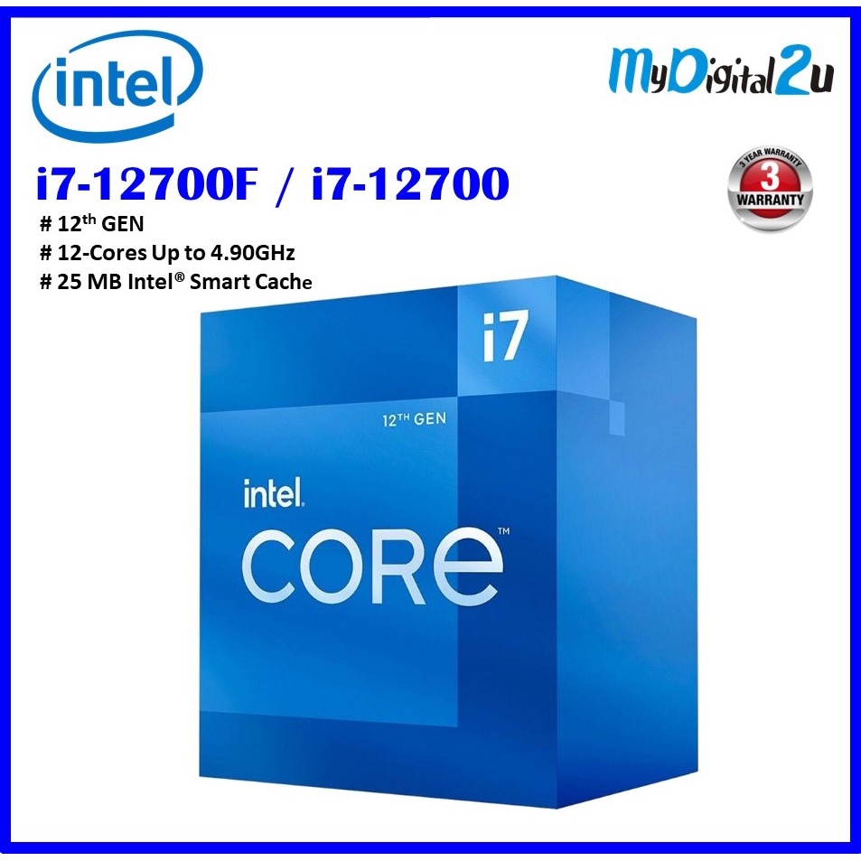 Intel® Core i7-12700F / i7-12700 Processor (12-Cores/25MB Cache/Up To 4.90GHz/LGA1700) | Shopee ...