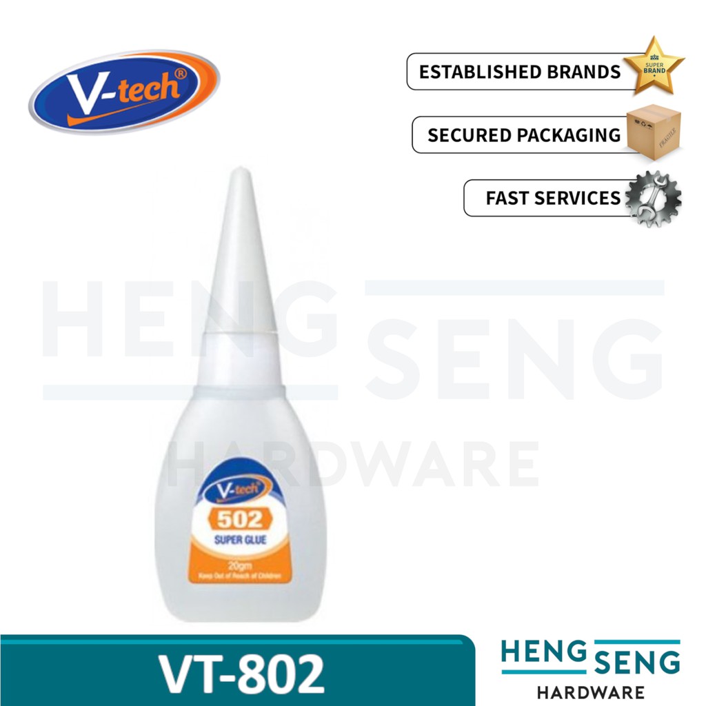 V-TECH SUPER GLUE ALL PURPOSE STRONG QUICK DRYING 502 VT-802 VTECH ...