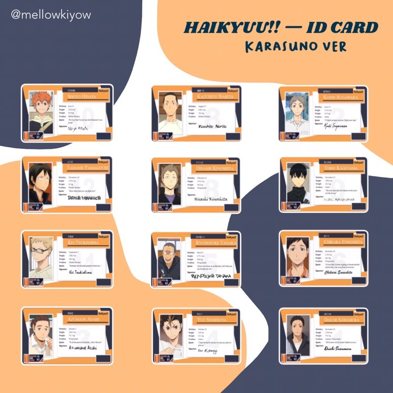 Haikyuu id card set | Karasuno, nekoma, aoba johsai | Shopee Malaysia