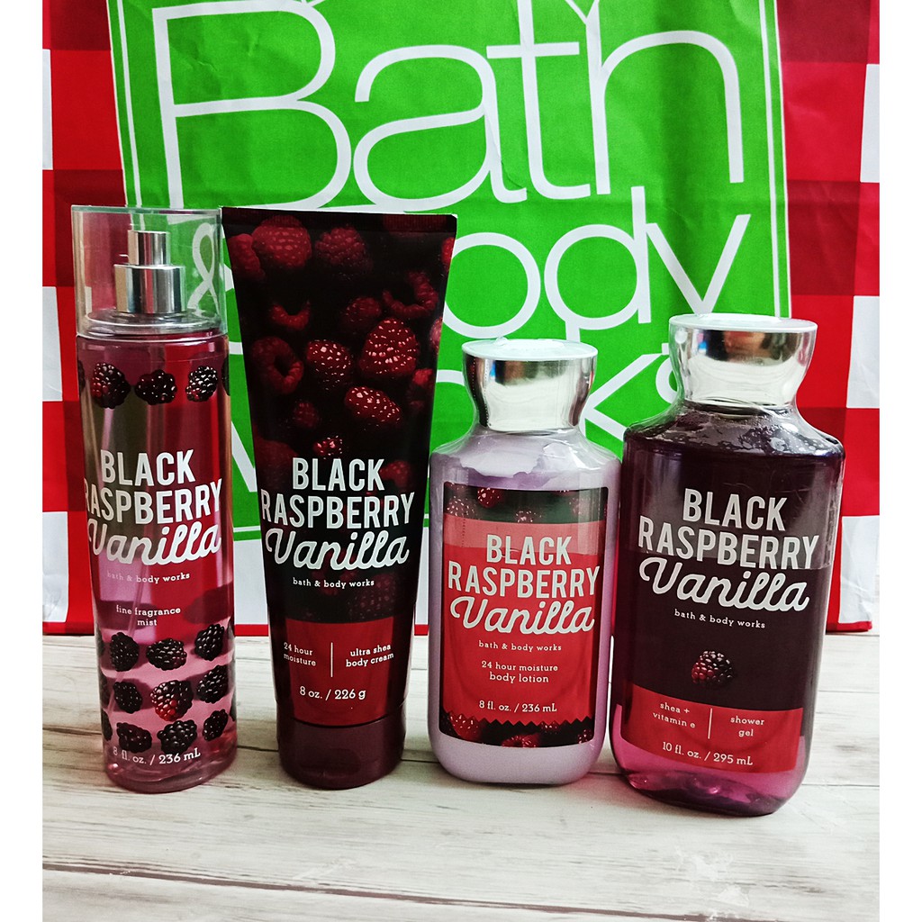 Bath & Body Works Black Raspberry Vanilla Body Mist Shower Gel Lotion ...