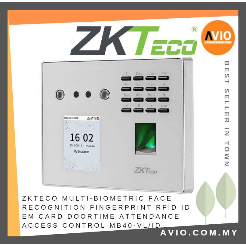 ZKTeco Face Fingerprint Password RFID ID EM Card Door Access Control Time Attendance MB40-VL/ID ...