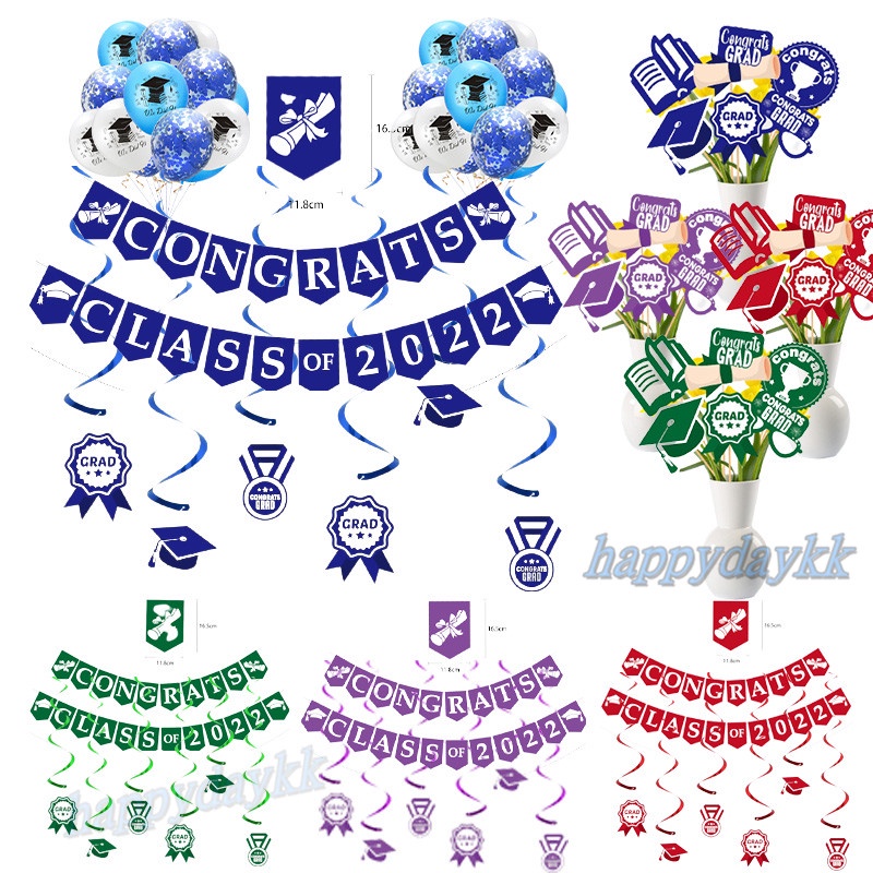 Graduation Party Decorations CLASS OF 2022 Blue Graduation Banner ...