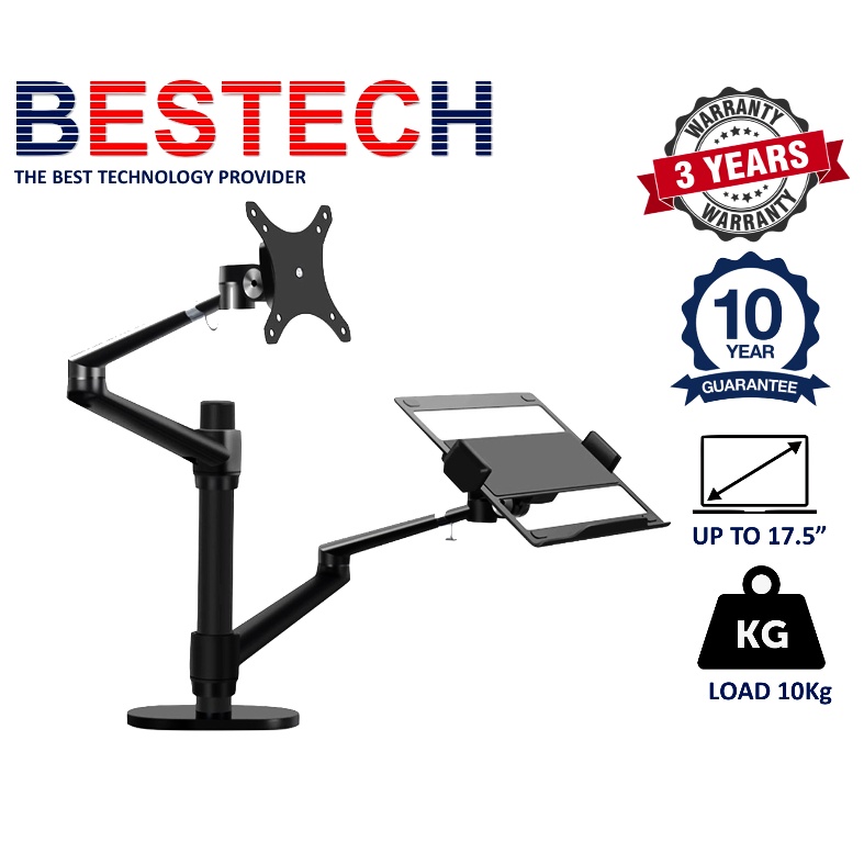 KOTECH DESKTOP TYPE FOR LAPTOP AND MONITOR WITH DUAL ARM STAND (10 ...