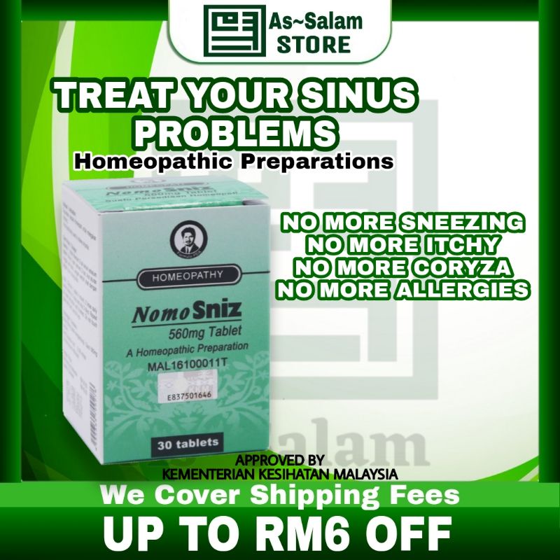 NOMO SNIZ 560mg Resdung Ubat Homeopati Untuk Bersin Alahan Habuk ...