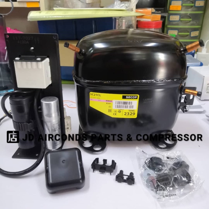 SECOP SC21CL Chiller/Freezer Compressor R404a/R507 Refrigerant Use ...