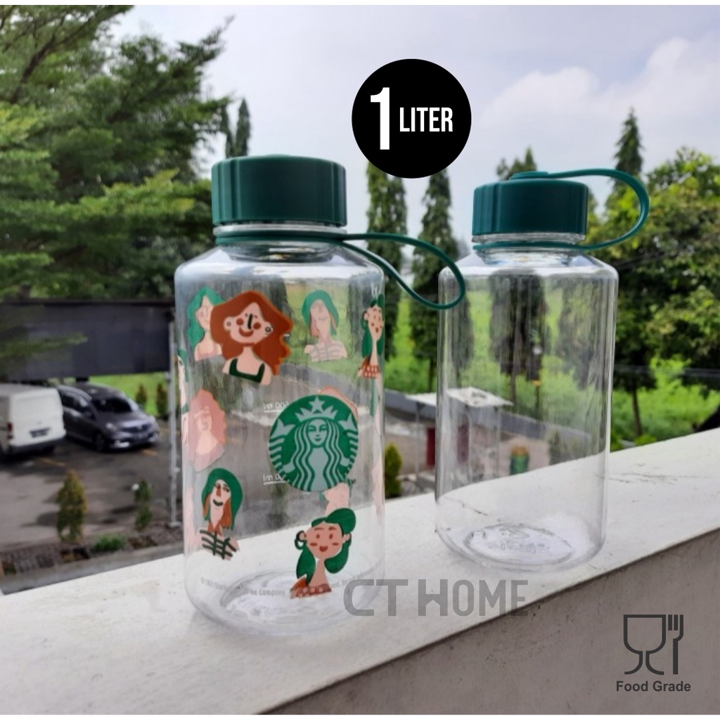 1l Large Drinking Bottle 1L Transparent Plastic Tumbler 1 Liter With ...