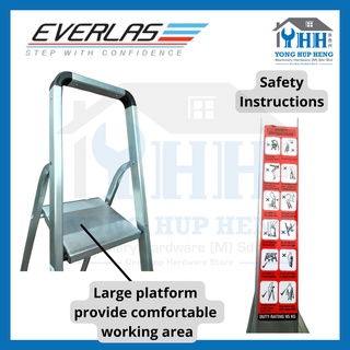 EVERLAS 3 To 8 Steps Single Side Platform Ladder Aluminium Heavy Duty ...