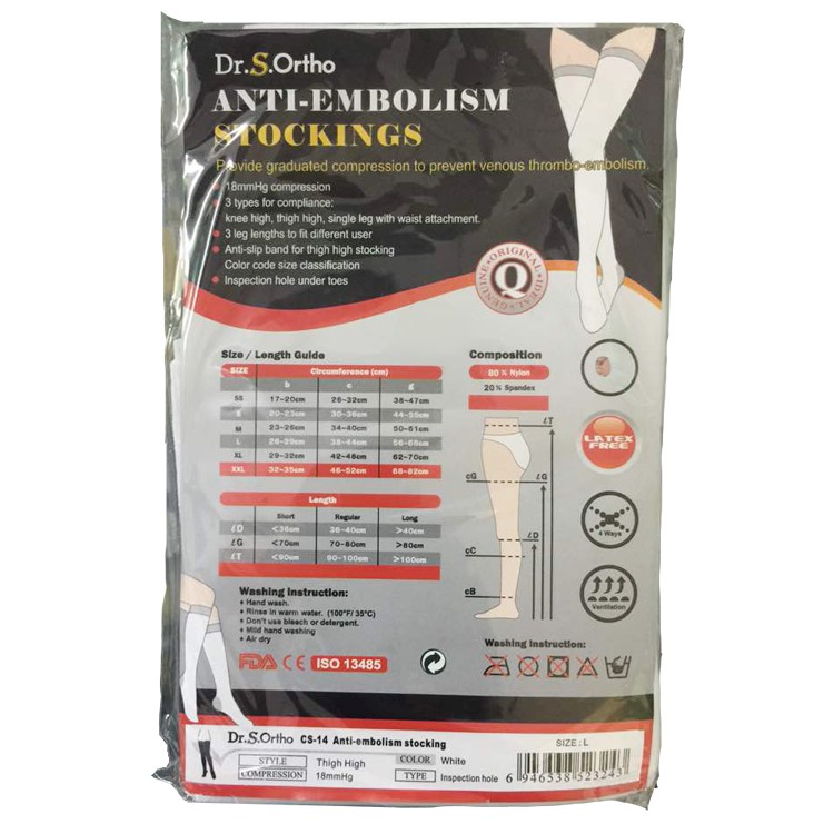 Dr S Ortho Anti-Embolism TED Stockings - Thigh High (1 pair) | Shopee ...