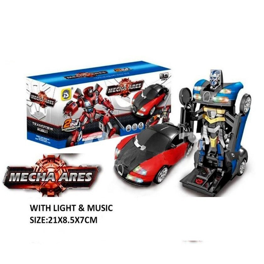 MECHA ARES 2 IN 1 BATTERY OPERATED TOY TRANSFORMER CAR TO ROBOT V.V ...