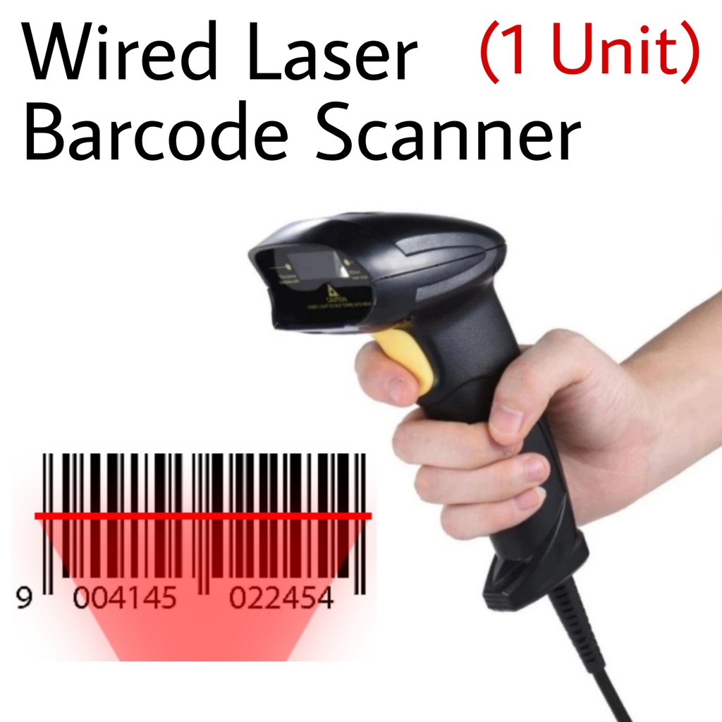 1 Unit Barcode Scanner BC-001 Wired Laser USB (High-quality) | Shopee ...