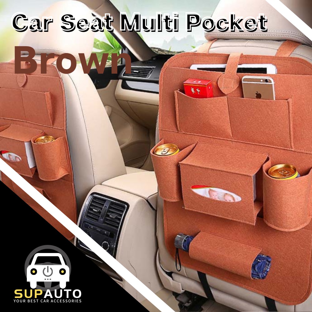 𝐅𝐄𝐋𝐓 𝐌𝐀𝐓𝐄𝐑𝐈𝐀𝐋 》Car Seat Multi Pocket Organiser Back Storage Bag Multi ...