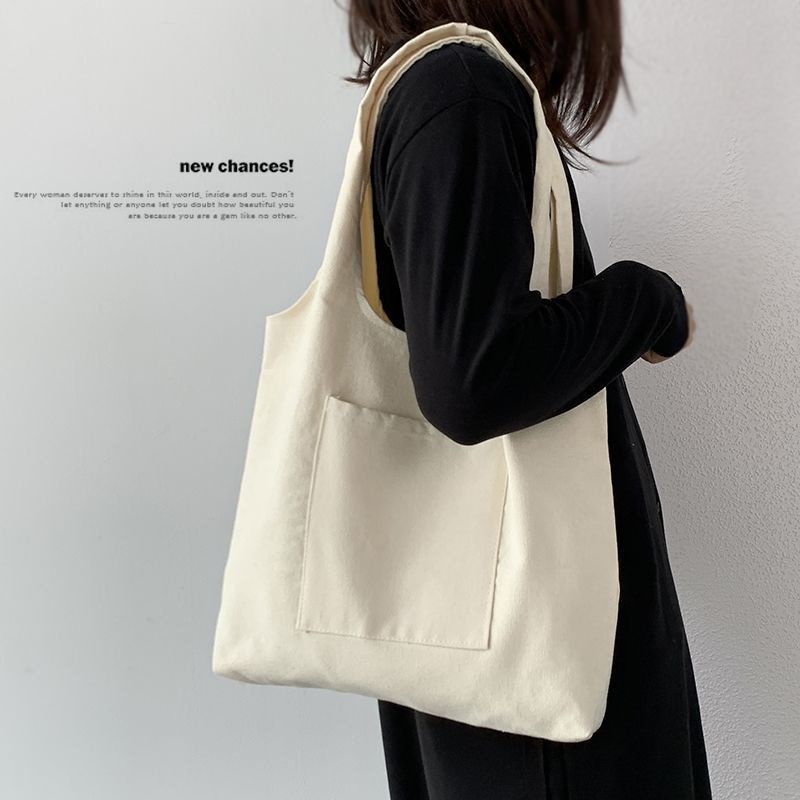 Women Bag Grocery Bag Canvas Bag Uniqlo bag viral Shoulder Bags Tuition Bag Tote Bag pocket Beg ...