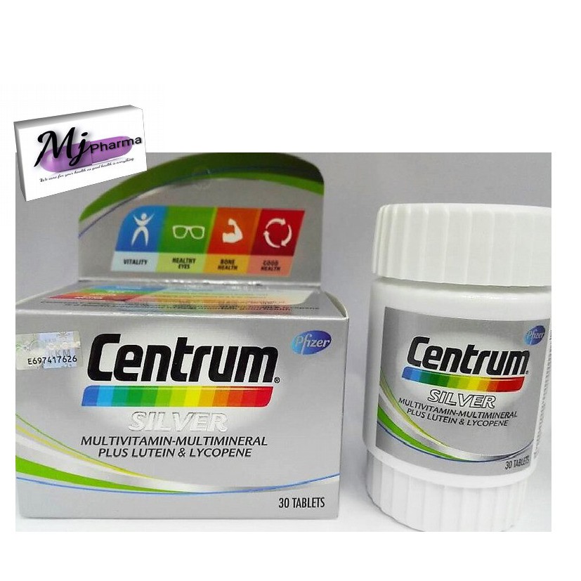 Pfizer Centrum Silver Multivitamin-Multimineral Plus Lutein & Lycopene ...