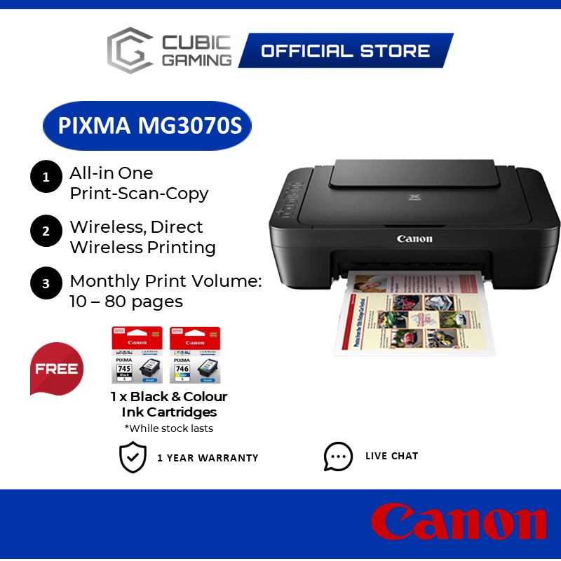 Canon Pixma MG3070S Low Cost Cartridges All-In-One Low Cost Home Use ...
