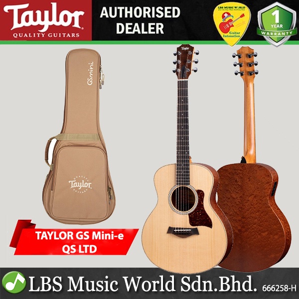 Taylor GS Mini-e LTD Quilted Sapele Solid Spruce Top Acoustic Electric ...
