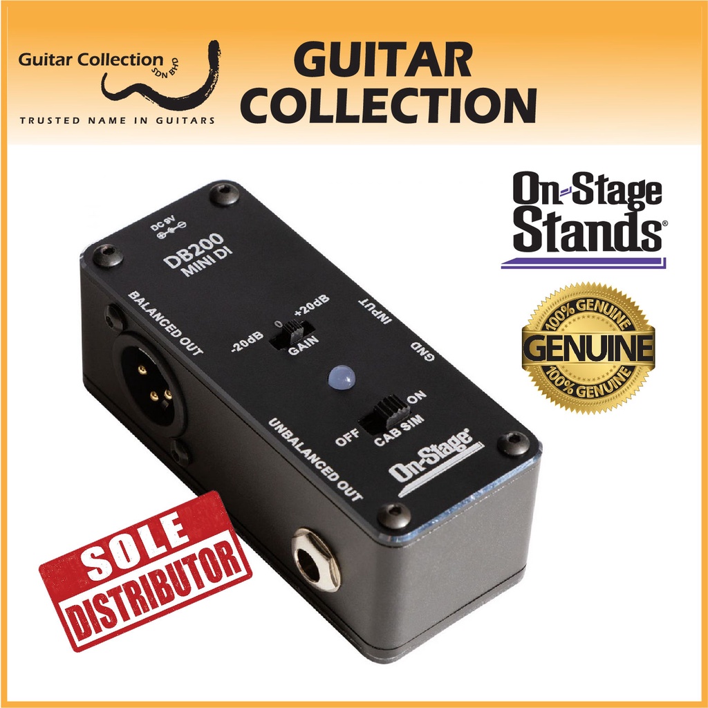 On Stage DB200 Mini DI Box (Active) with Cabinet Simulator | for ...