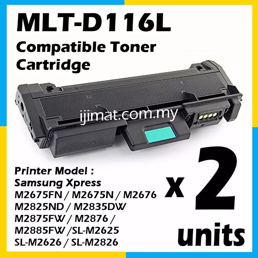 2x Samsung 116L 116 116s MLT-D116L MLTD116 MLT-D116s Compatible Laser Toner SL-M2625 2626 2825 ...