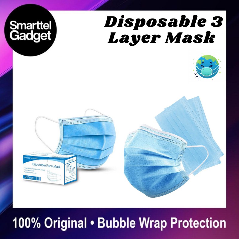 Ready Stock] Face Mask 3ply 50 pcs /Topeng Muka 50 keping /三层民用口罩50片装 ...