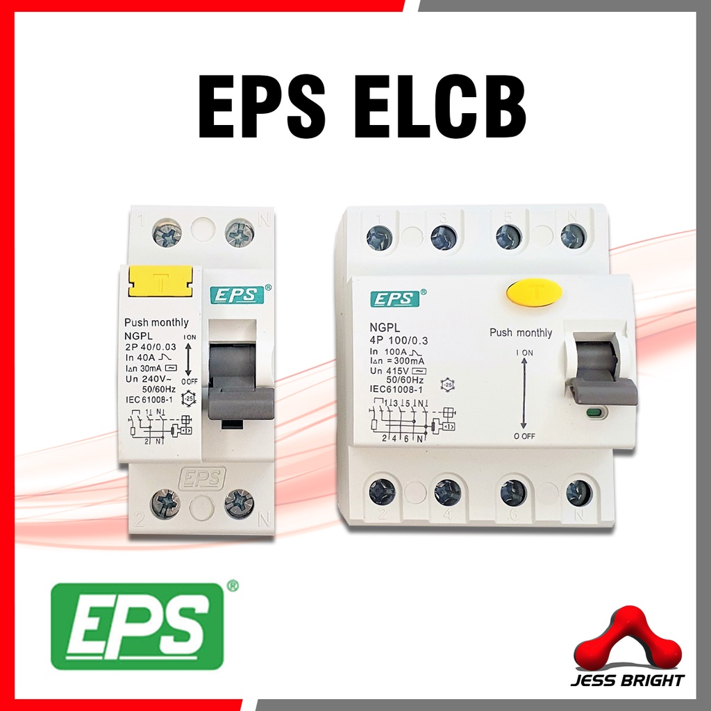 [SIRIM] EPS ELCB / RCCB Residual Current Operated Circuit Breaker 20A / 40A / 63A - 2 Pole / 4 ...