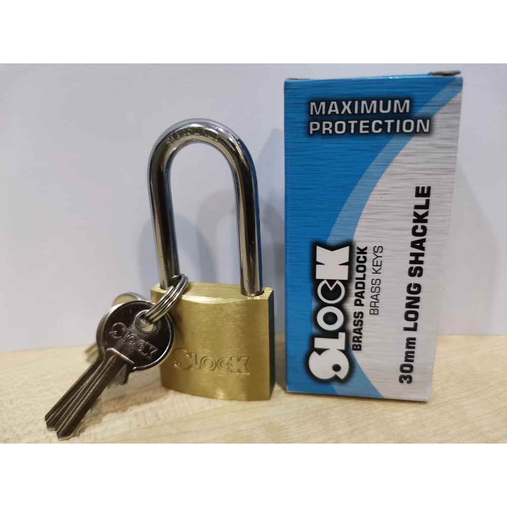 StopLock Stop Lock SLOCK LONG SHACKLE BRASS PADLOCK PAD LOCK 30MM 40MM 50MM ST GUCHI YALE TRI ...
