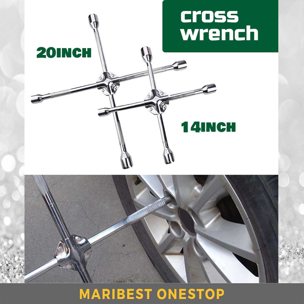 Heavy Duty Cross Rim Wrench 14inch 20inch For Car Emergency Tyre Change ...