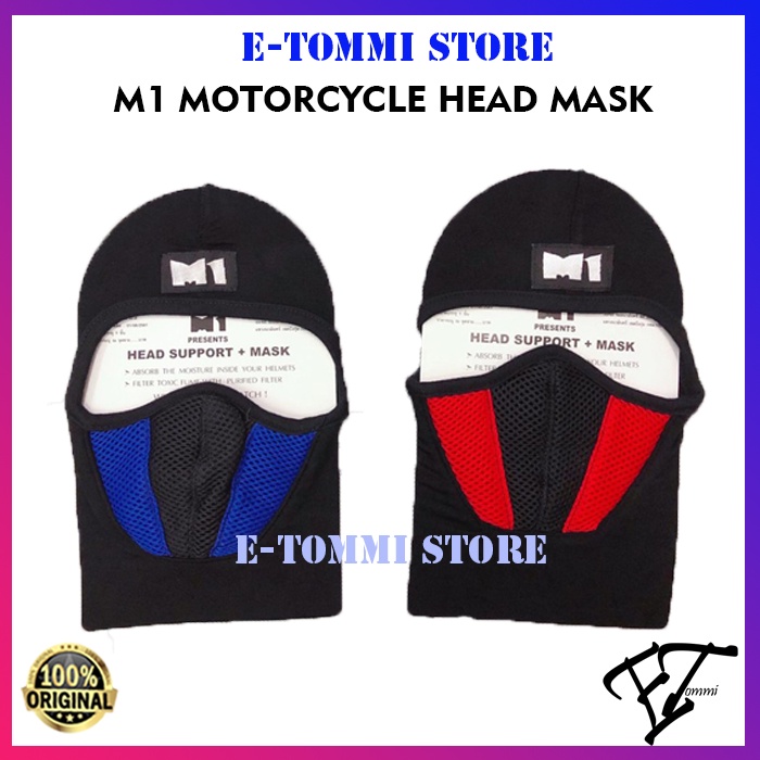 M1 MOTORCYCLE FABRIC HEAD MASK/FULL FACE MASK (RANDOM COLOR) | Shopee ...