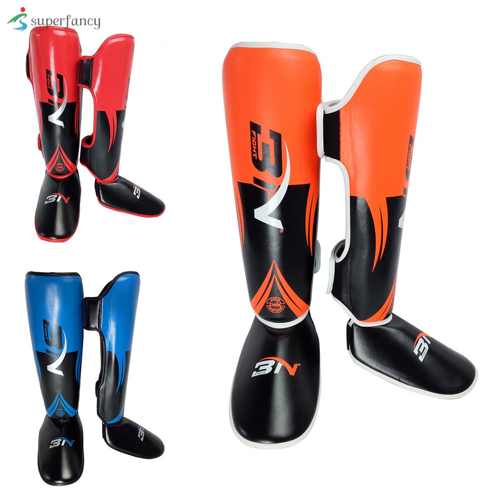 Boxing Shin Protectors Kick Boxing Leggings Shin Pads Karate Ankle ...
