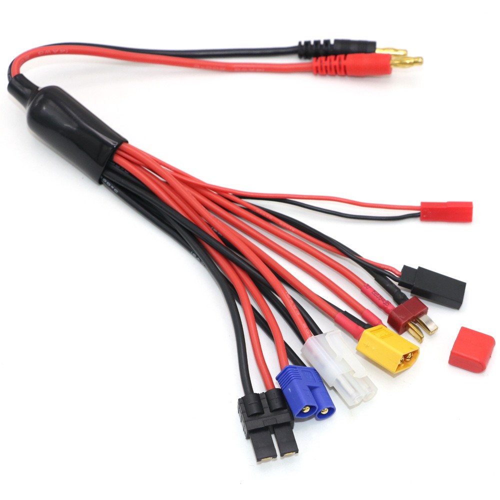 8 in 1 Charging Adapter 4.0MM Banana Connector to EC3 XT60 TRX JST ...