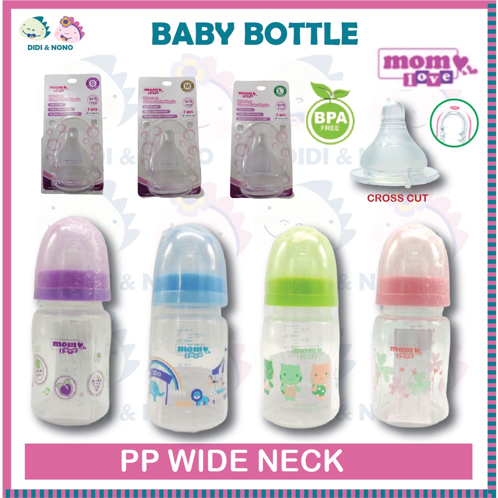 Mom Love Feeding Bottle Wide Neck baby Botol Susu besar kepala [ 6oz ...