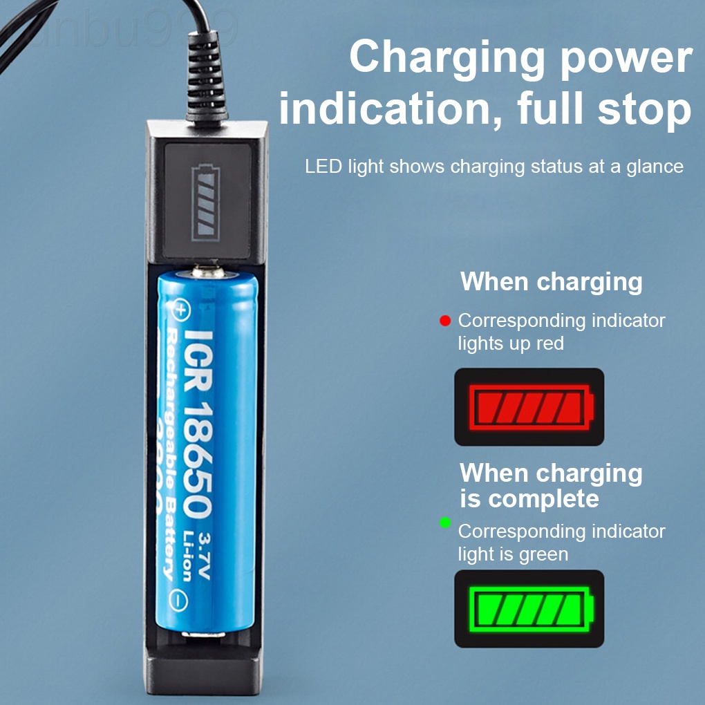 Battery Charger 18650 Lithium Rechargeable Battery Charger Single Slot ...