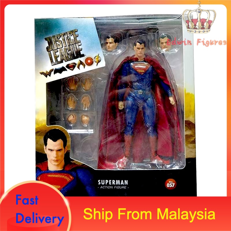 16cm DC Superman 正义超人 MAFEX 057 Justice League MAF Super Man Action ...