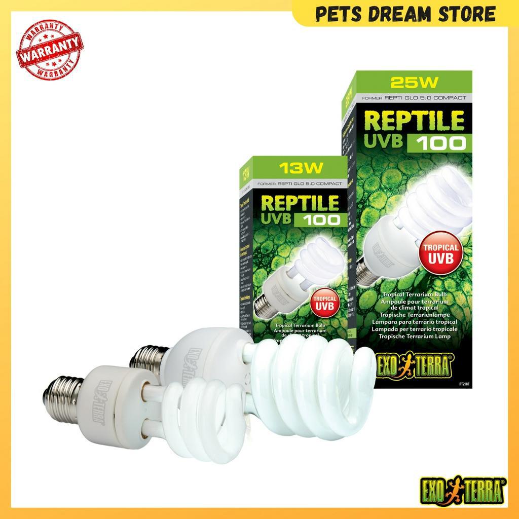Exo Terra Reptile UVB100 13W/25W Tropical Reptile UVB light Rainforest tortoise UVB lamp ...