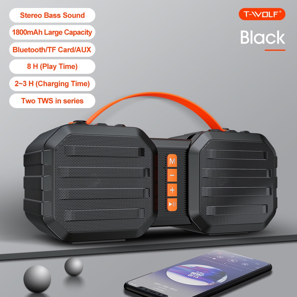 T-WOLF BT350 Bluetooth Sound Bar Speaker Wireless Portable Outdoor ...